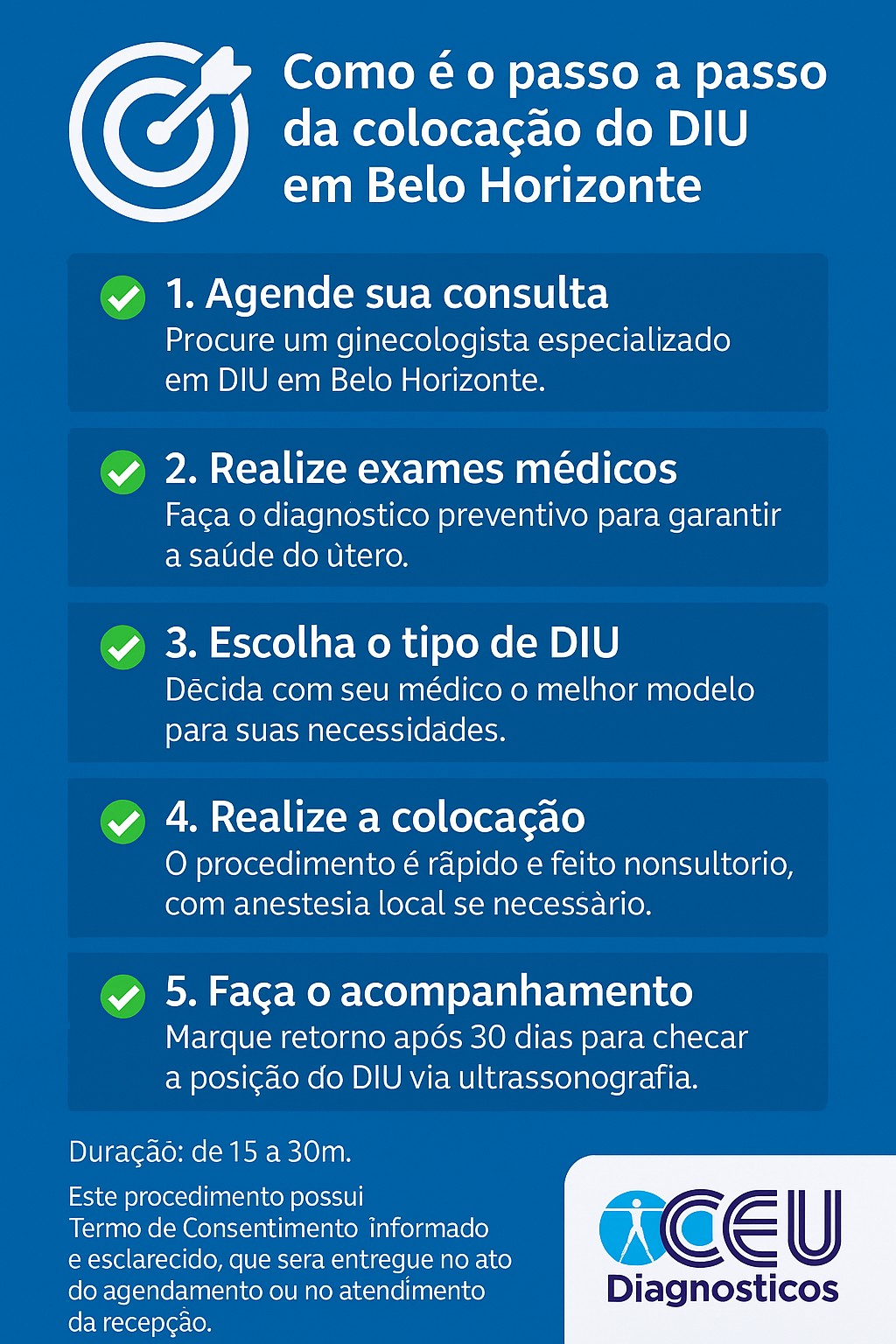 Colocação de DIU em Belo Horizonte - Clínica CEU Diagnósticos